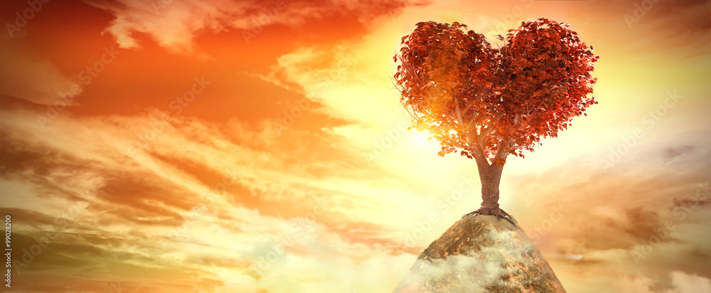 Heart Tree Sunset