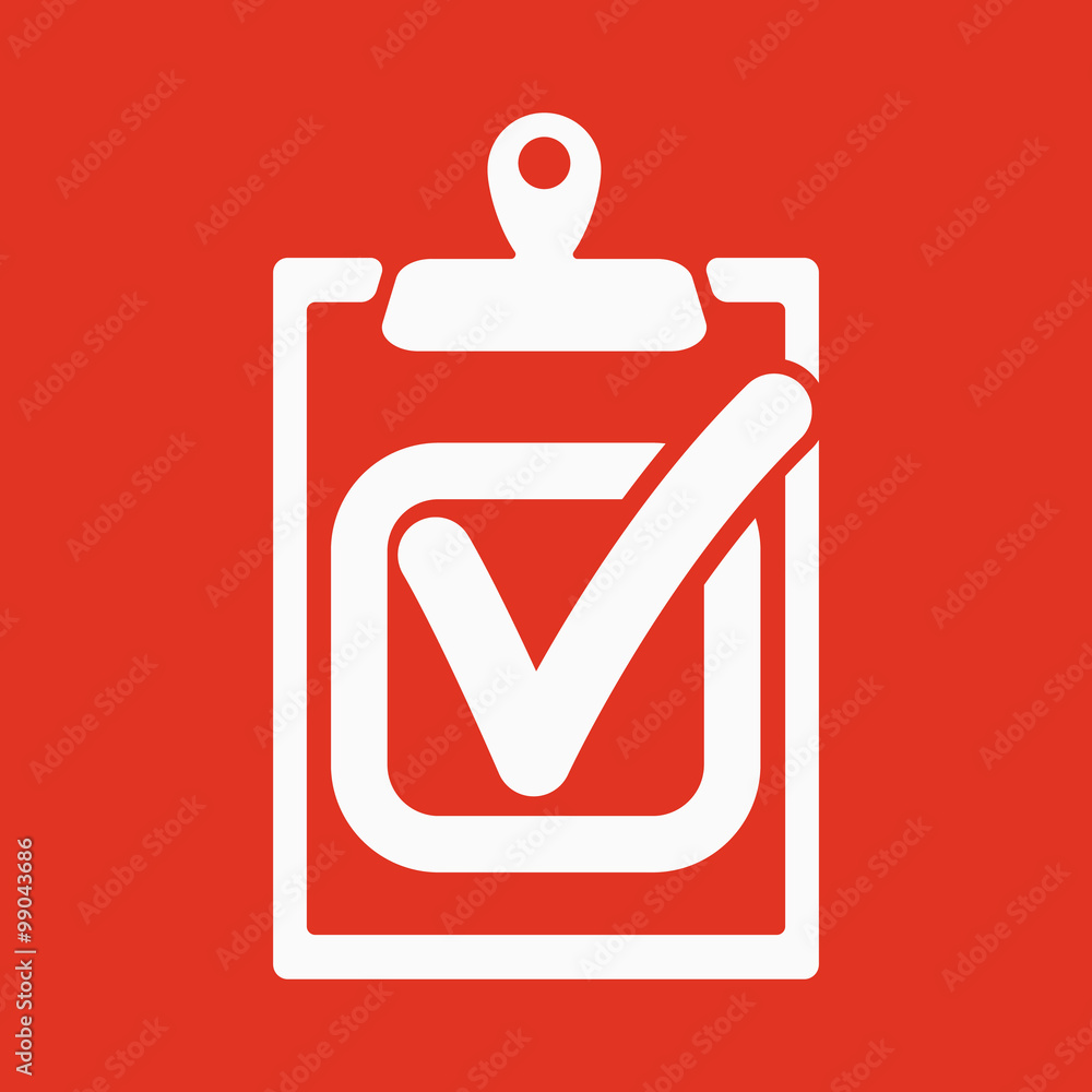 The checklist icon. Clipboard and executed task, correct answer symbol ...
