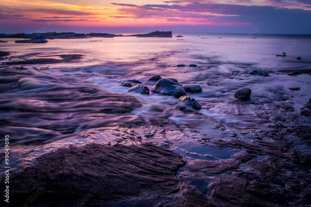 Lake Superior Sunset Background. The sun sets over the Lake Superior ...