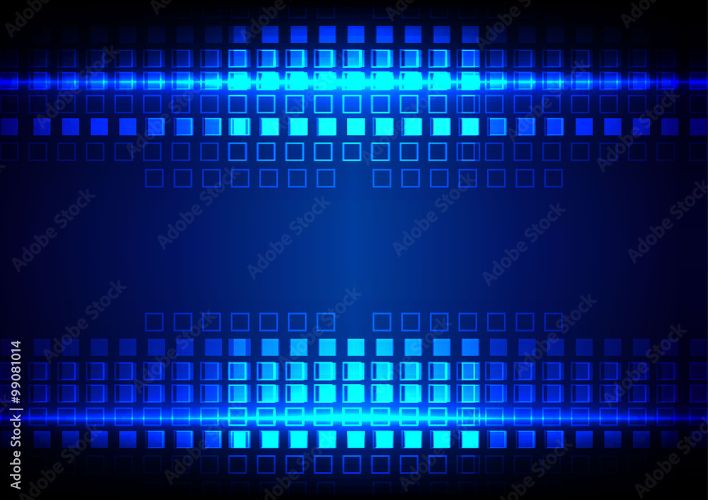 abstract blue tech with square background technology. illustrati Stock ...