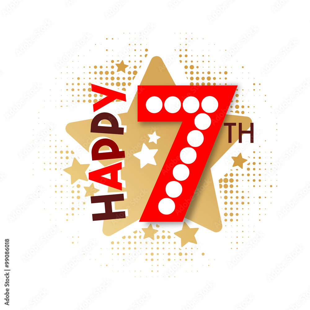 Happy 7th Birthday Stock Vector | Adobe Stock