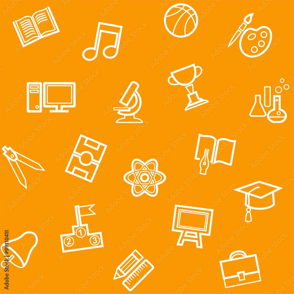 Education, background, seamless, one color, orange. Stock Vector ...