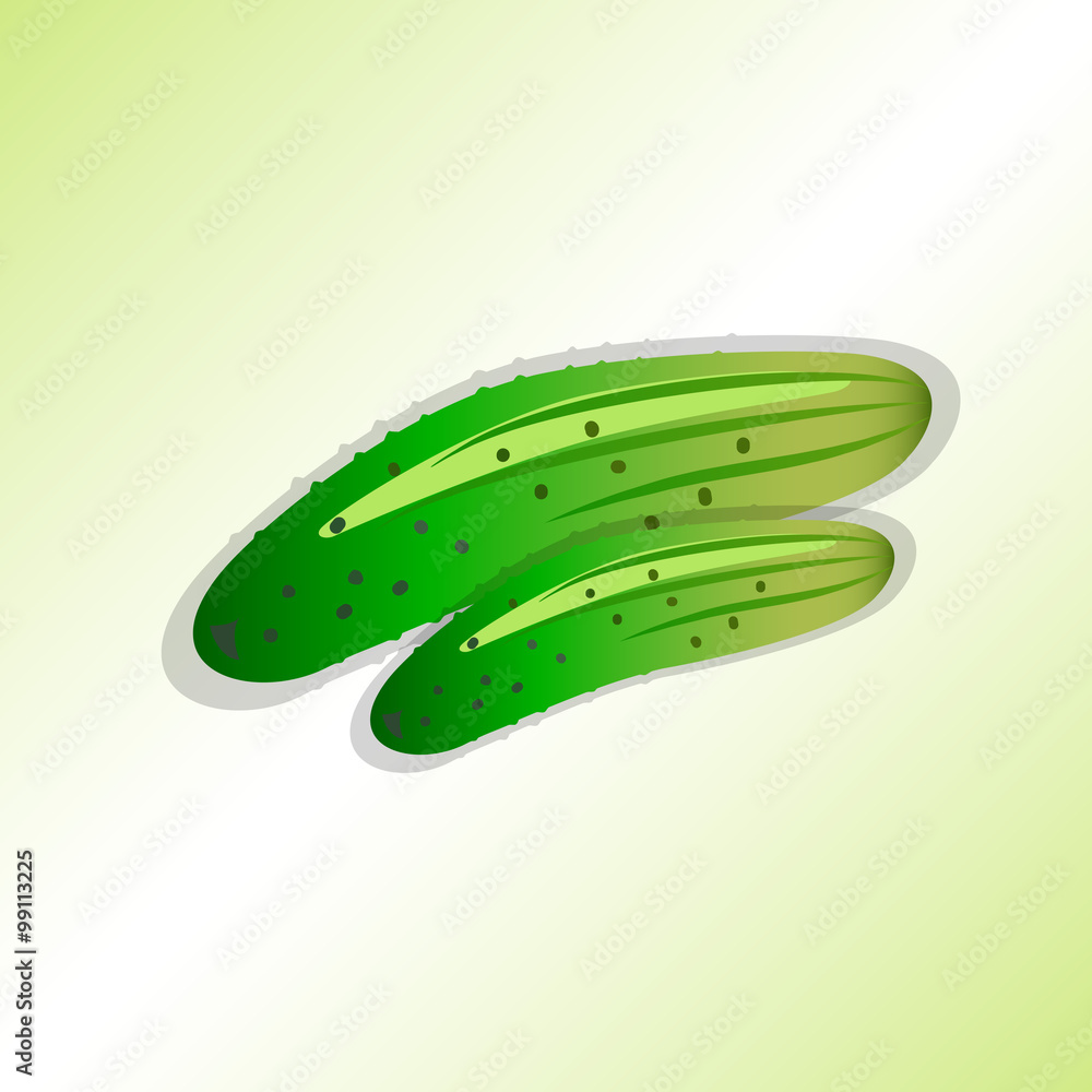 Food, vegetarian icon. Cucumber symbol. Color vegetables silhouette ...