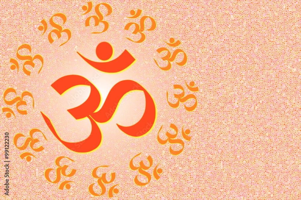 om religious symbols and meditating peace healing related background ...