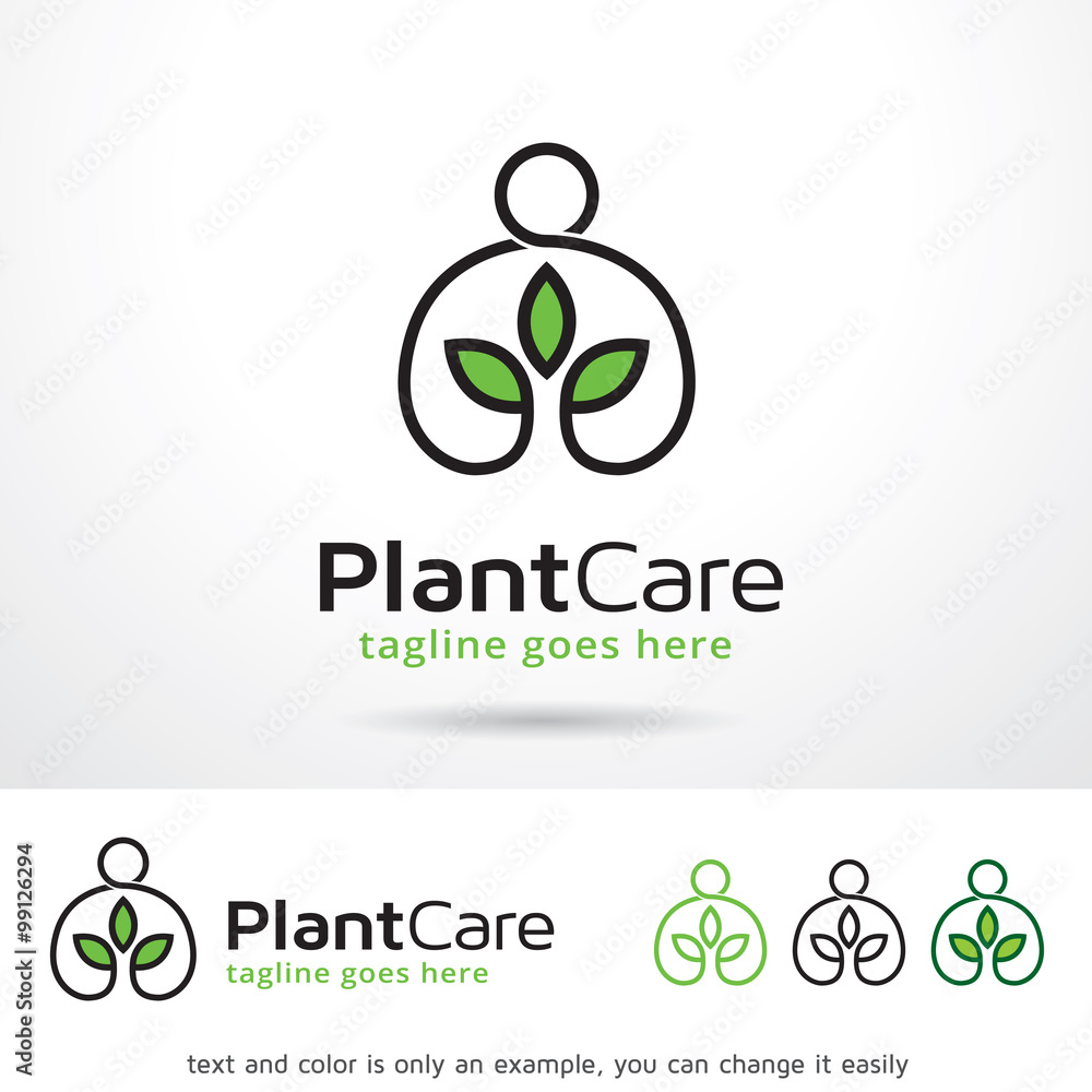 Plant Care Logo Template Design Vector Stock Vector | Adobe Stock
