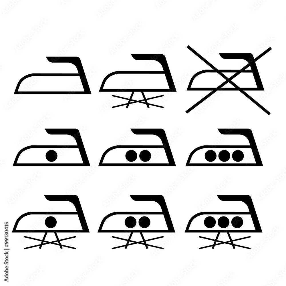 Ironing symbols Stock Vector | Adobe Stock