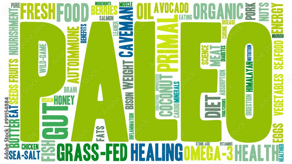 Paleo Word Cloud Stock-Vektorgrafik | Adobe Stock