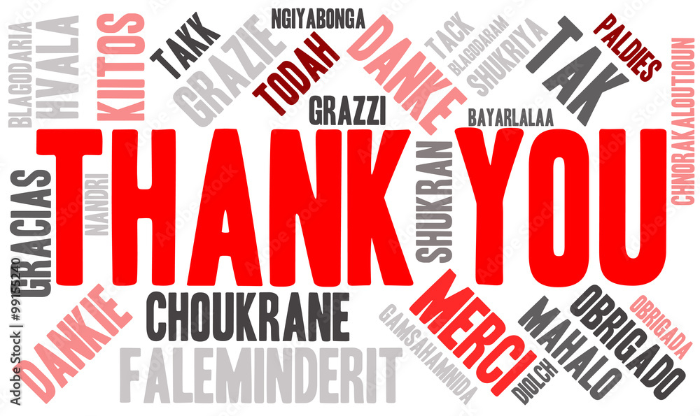 International Thank You word cloud. Each word used in this word cloud ...