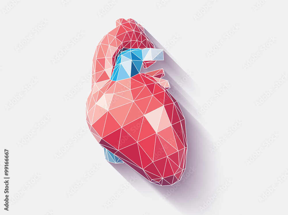 Heart faceted Stock Vector | Adobe Stock