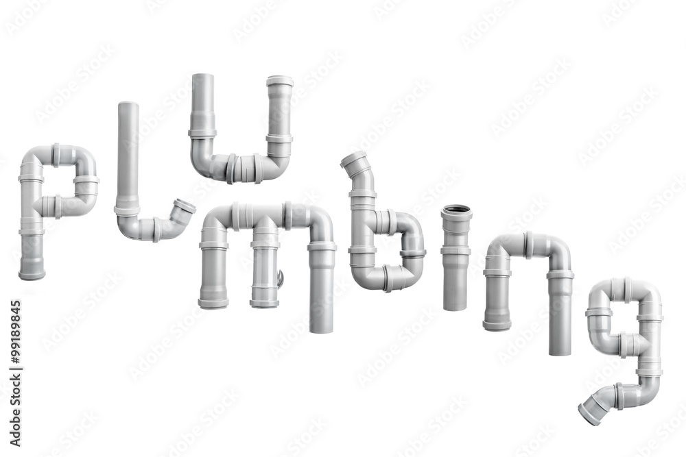 PVC pipe Plumbing word Stock Photo | Adobe Stock
