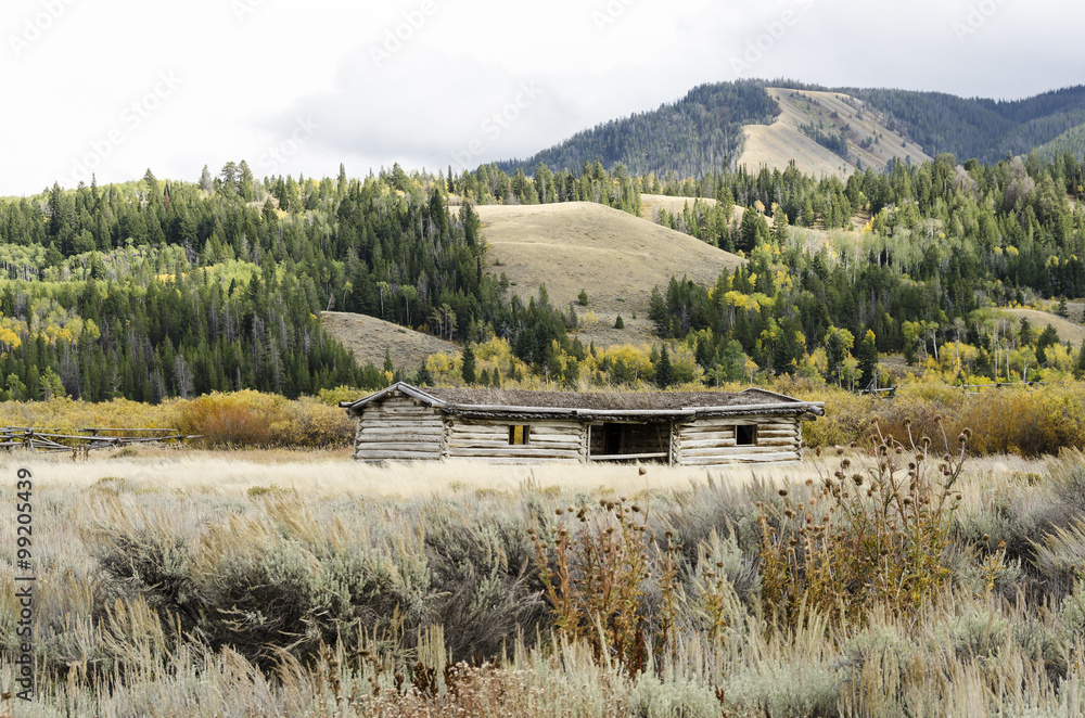 Cunningham Cabin Historic Site - Grand Teton National Park - Wyo Stock ...