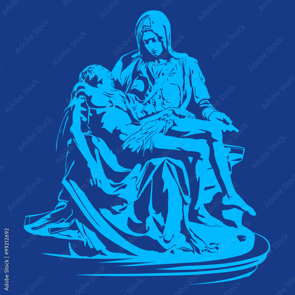 la pieta ,pieta michelangelo , Stock Vector | Adobe Stock