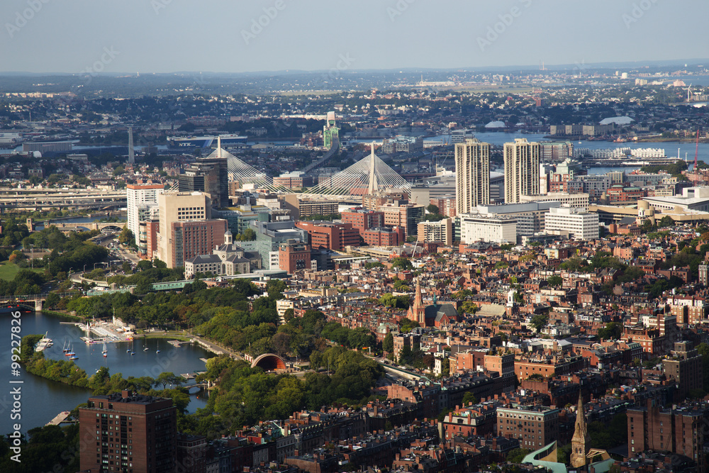 Boston Aerial View Stock Photo | Adobe Stock