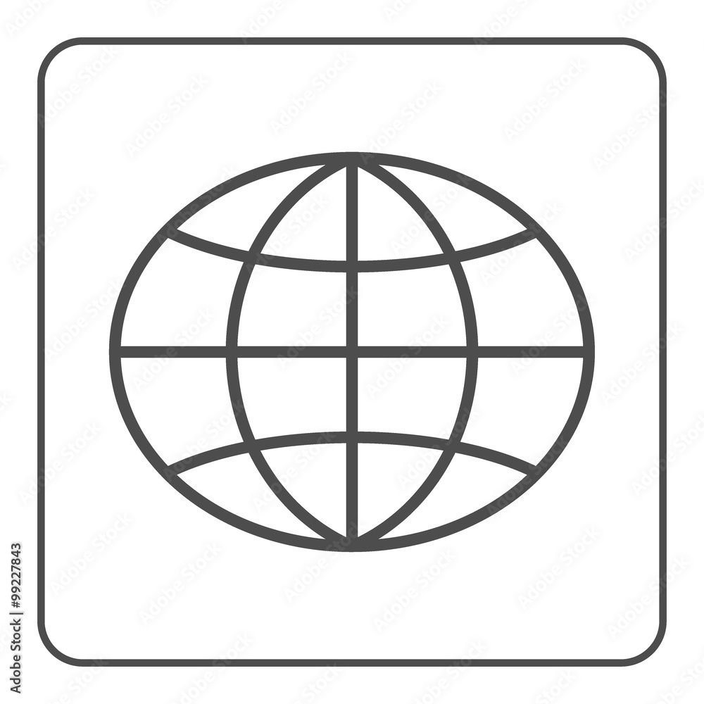 Earth globe icon. Global world sign. Symbol of network, planet ...