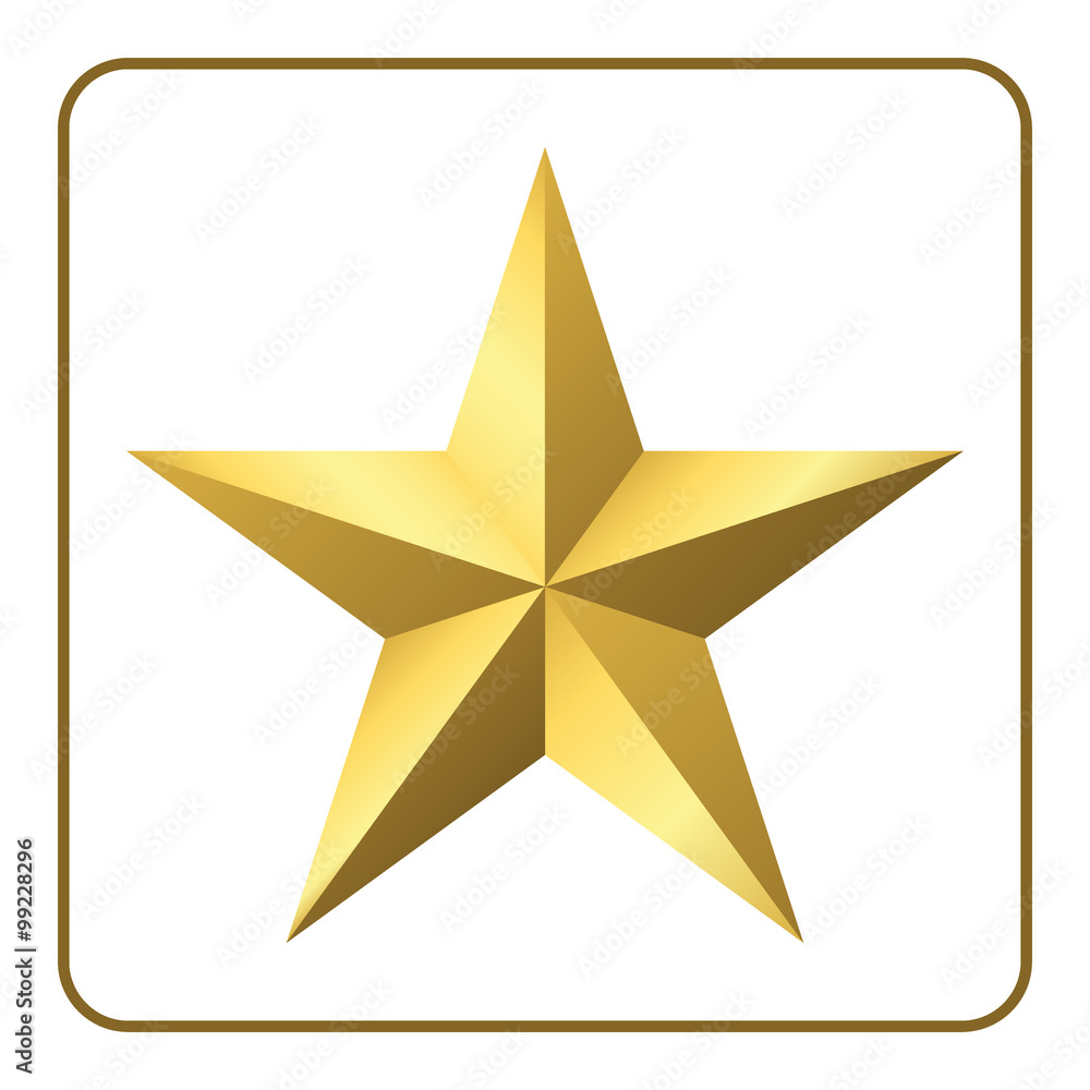 Gold star icon. Pentagonal sign with gradient. Elegant symbol of ...