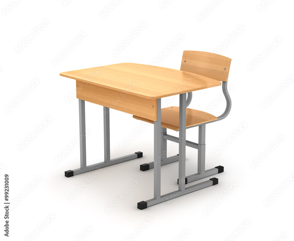 school desk and chair on white background Stock Illustration | Adobe Stock