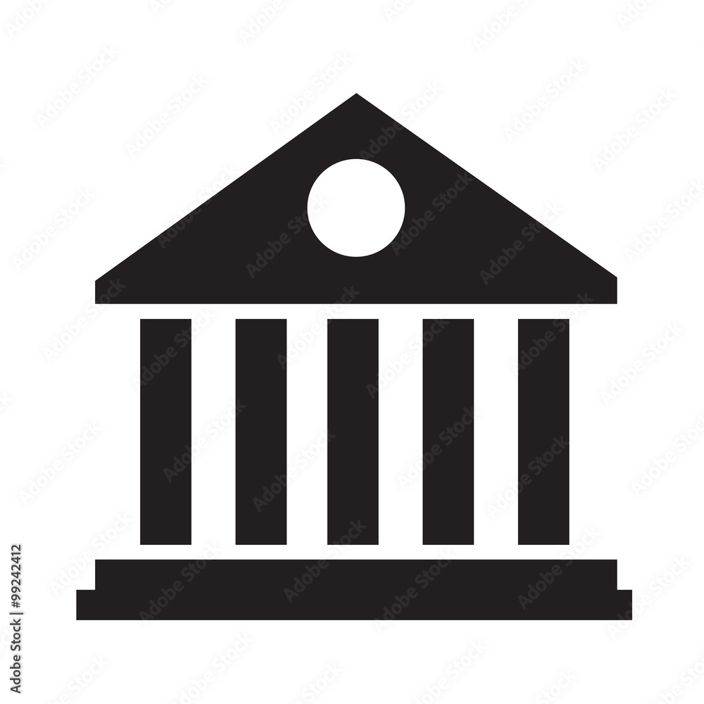 Library Building Icon Illustration Art Stock Vector | Adobe Stock