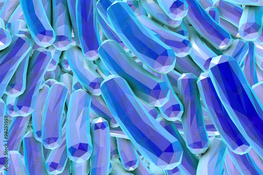 Low-polygonal illustration of bacteria, model of bacteria, realistic ...
