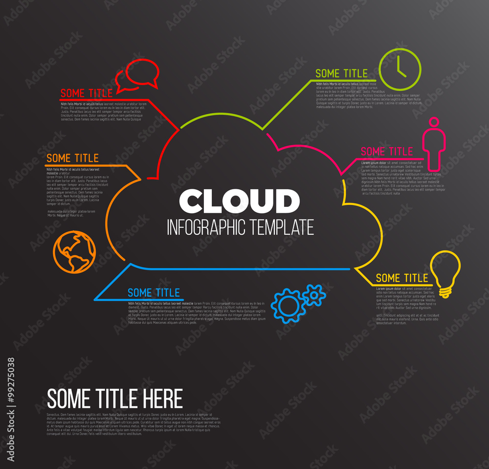 Cloud storage - Vector Infographic report template vector de Stock ...
