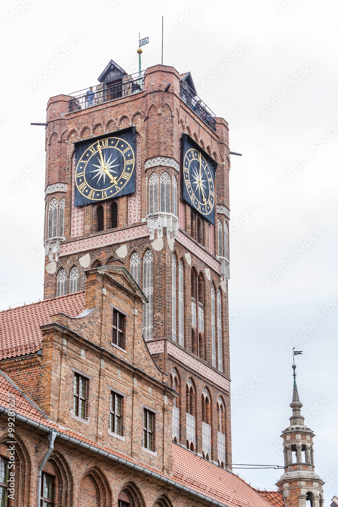city hall of Torun, Rynek Staromiejski, Kuyavia-Pomerania, Polan Stock ...