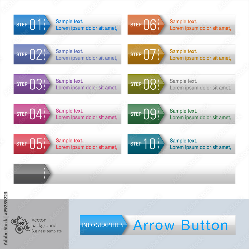 Infographic Vector Arrow Button Stock Vector | Adobe Stock