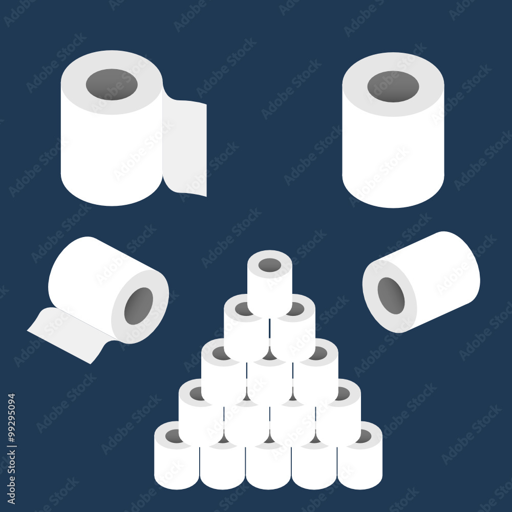 toilet paper roll set vector Stock Vector | Adobe Stock