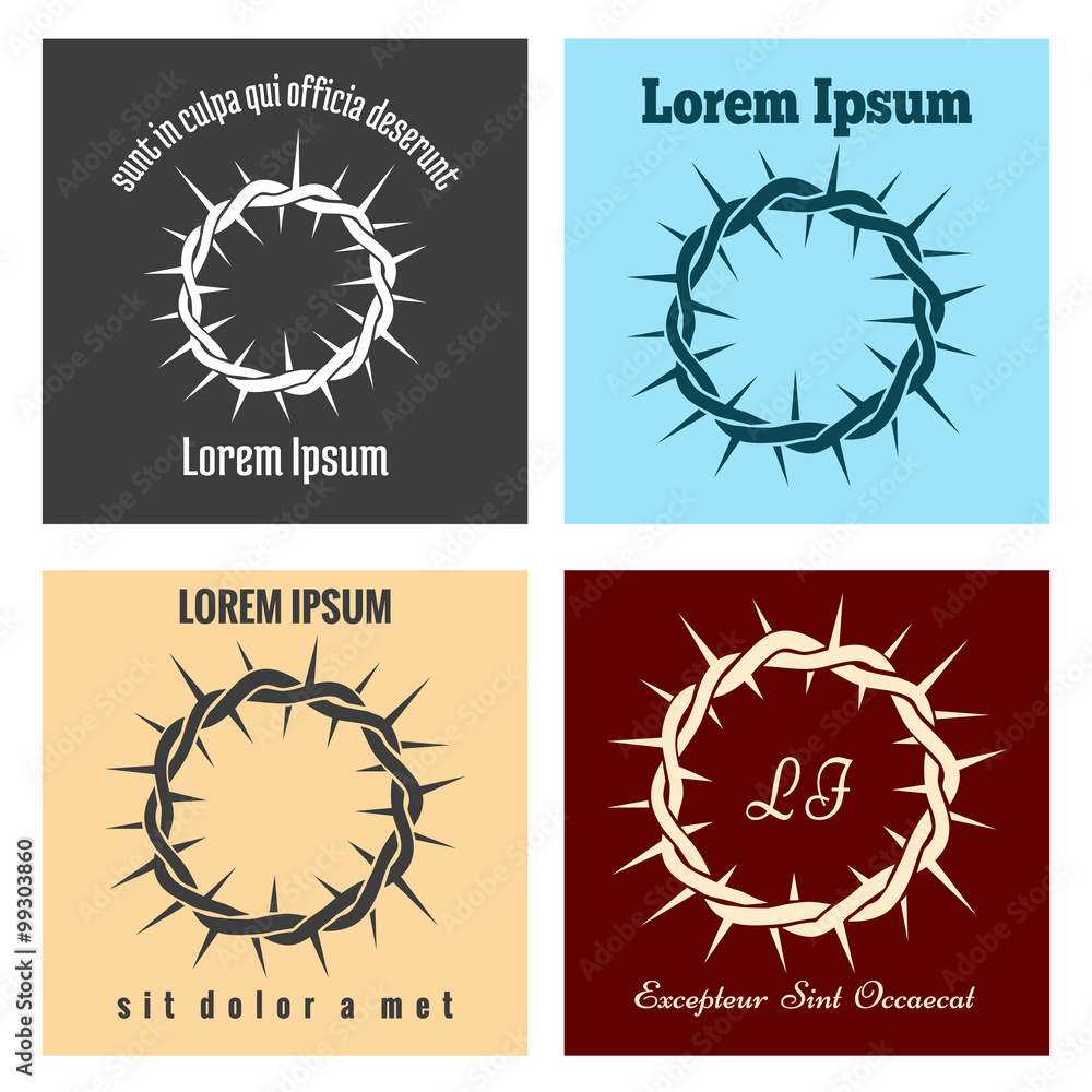 Crown of thorns logo set Stock Vector | Adobe Stock