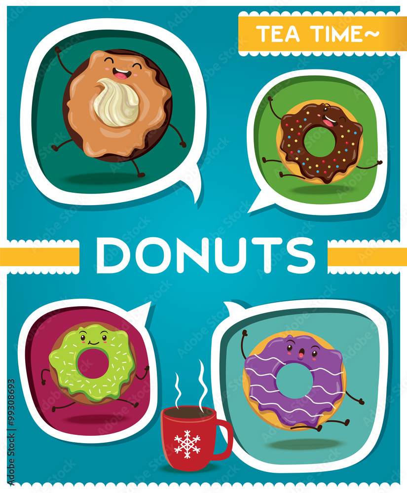 Vintage Donut poster design Stock Vector | Adobe Stock