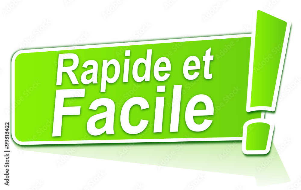 Vecteur Stock rapide et facile sur étiquette verte | Adobe Stock