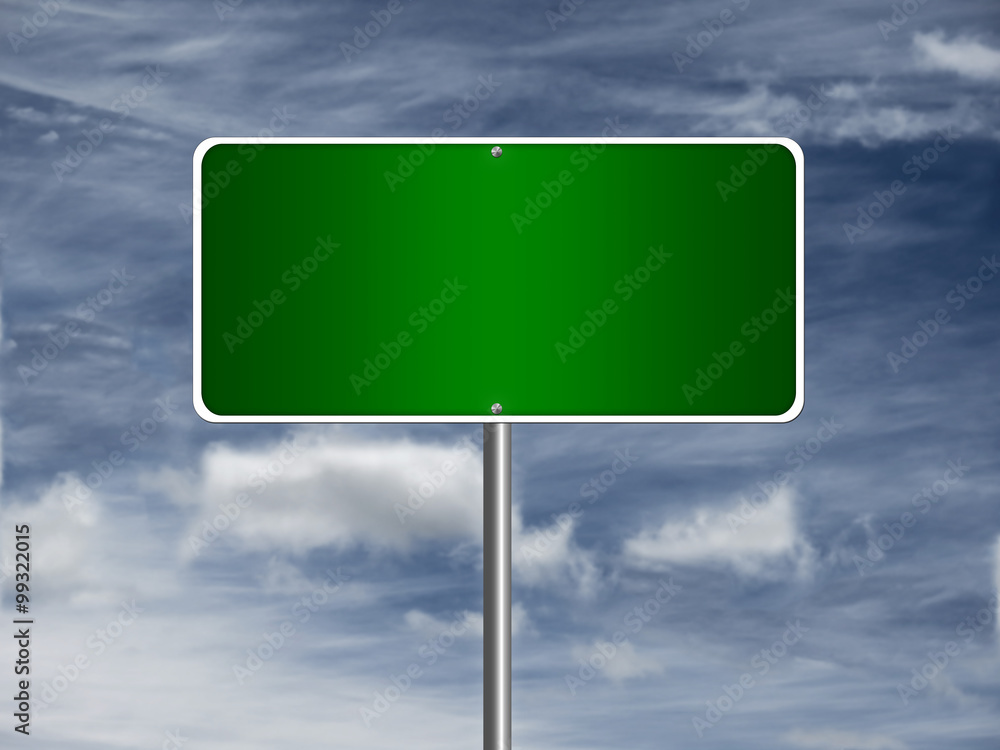 High resolution blank road sign empty highway street green signage ...