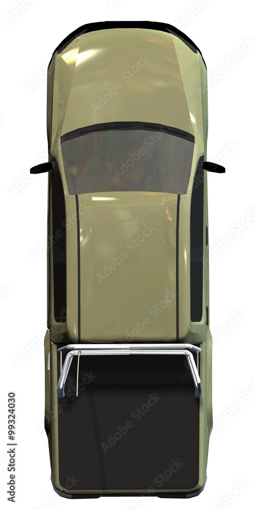 pick up truck - top view isolated on white Stock Illustration | Adobe Stock