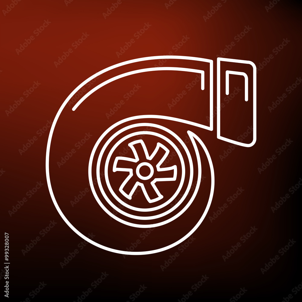 Vecteur Stock Vehicle performance turbo icon. Car turbocharger sign ...