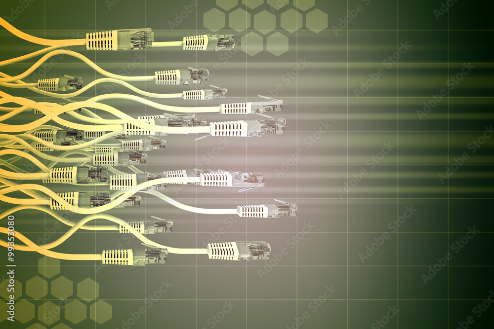 Abstract green background with computer cables Stock Illustration ...