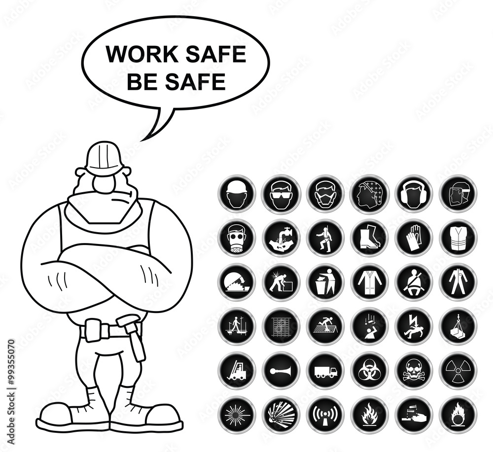 Health and Safety and hazard Icon collection Stock Vector | Adobe Stock