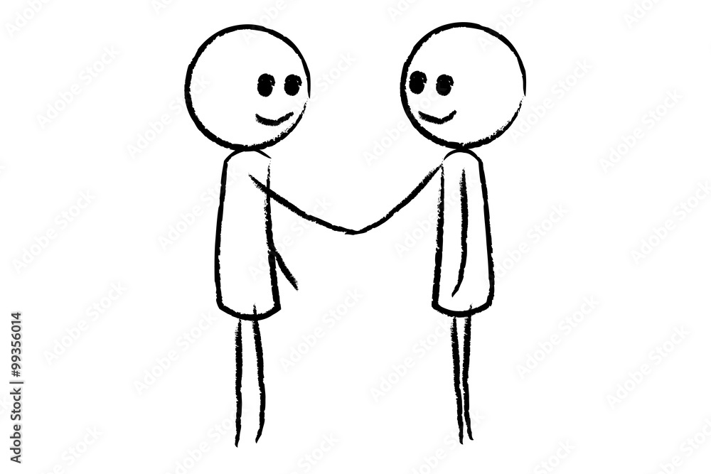 Personen geben sich die Hand Stock-Vektorgrafik | Adobe Stock