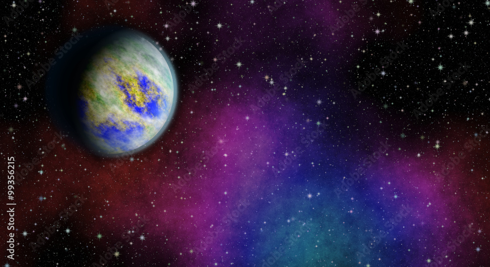 Mysterious, unknown planet in the universe. Life among the stars ...