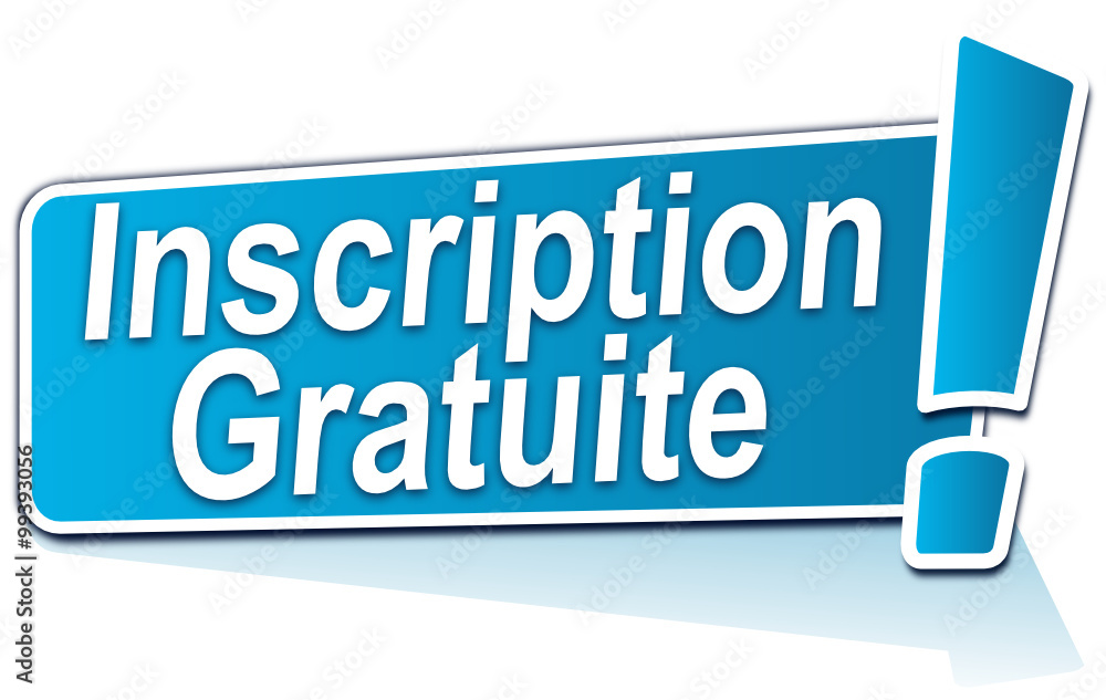 Vecteur Stock inscription gratuite sur étiquette bleue | Adobe Stock