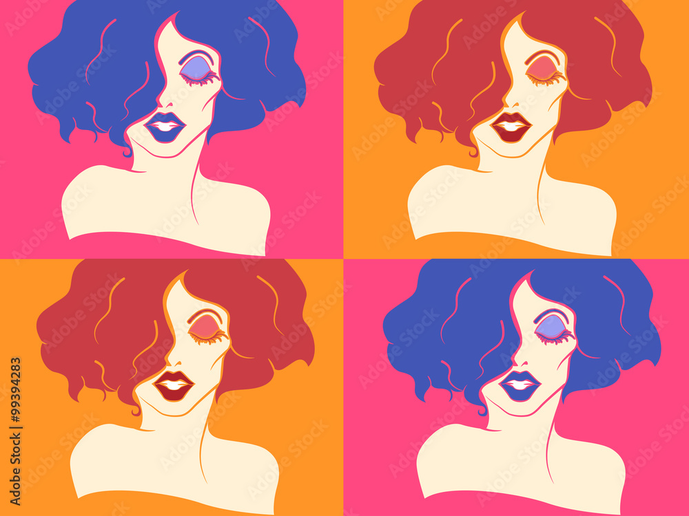 Colorful Girl Drag Queen Stencil Stock Vector | Adobe Stock