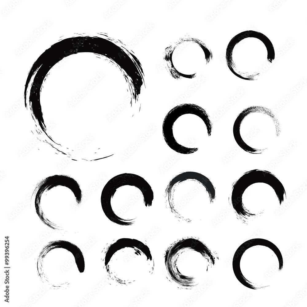 Vector brushes about the Chinese calligraphy circle Stock Vector ...