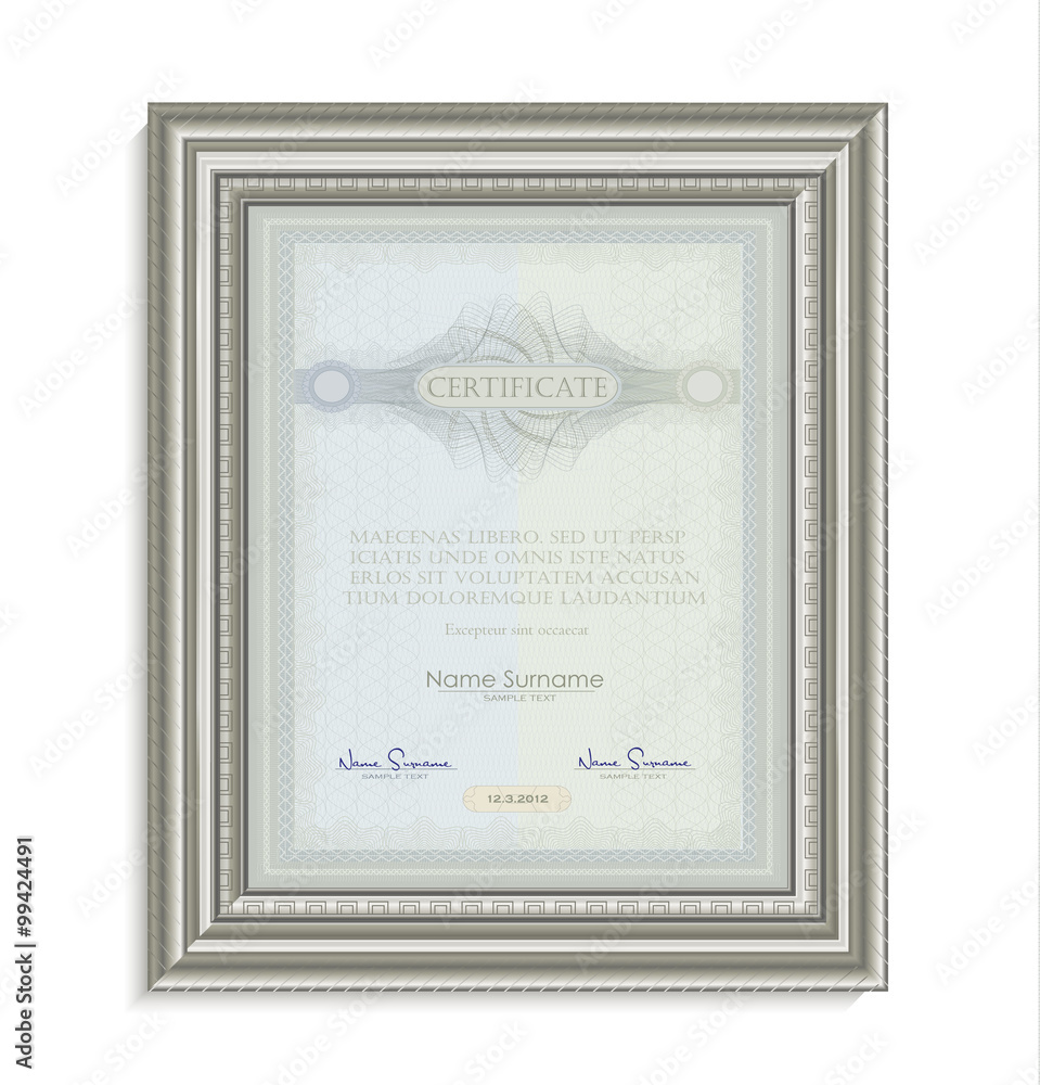 Certificate frame image card paper 3D natural vertical Stock Vector ...