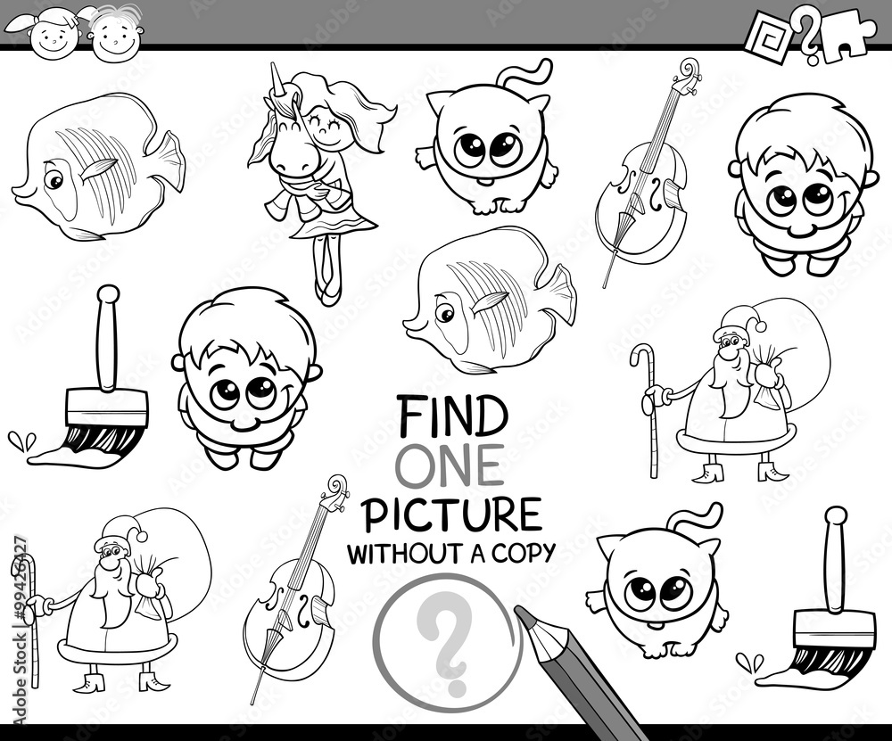 kindergarten task coloring book Stock Vector | Adobe Stock