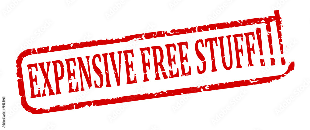 Scratched red oval stamp with the words - expensive stuff free - vector ...