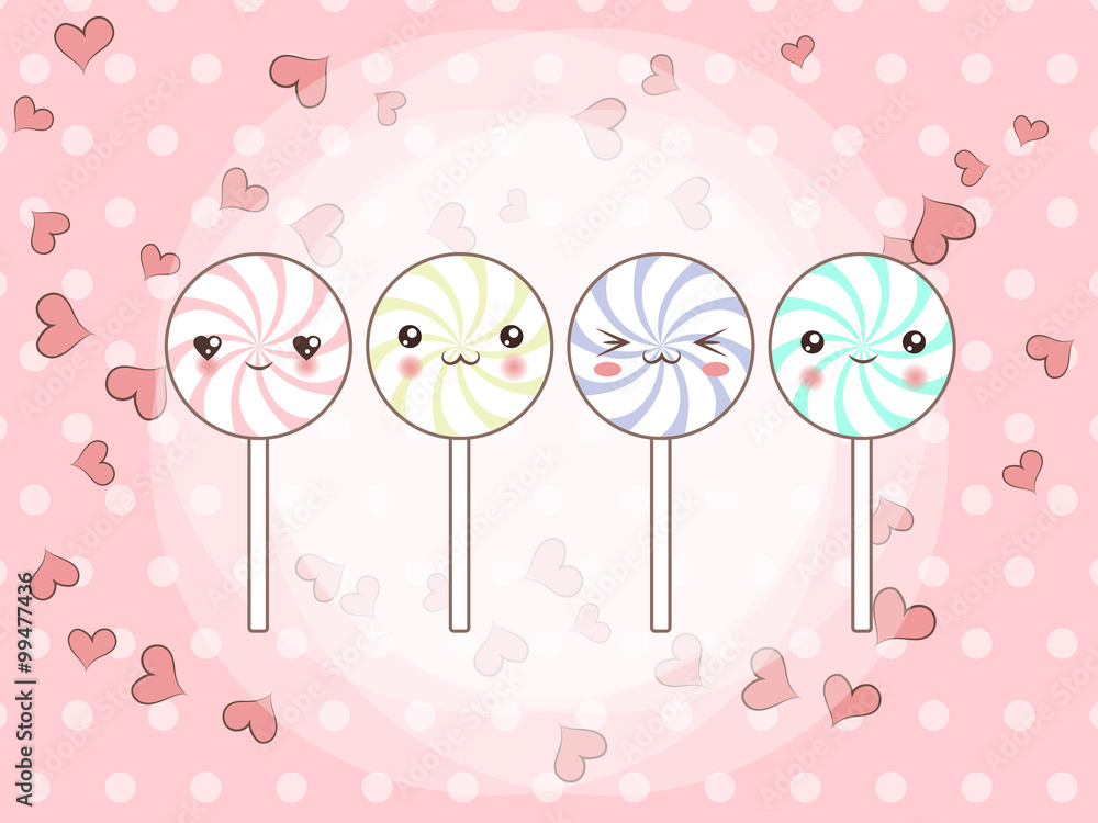 Cartoon candy characters Stock Vector | Adobe Stock