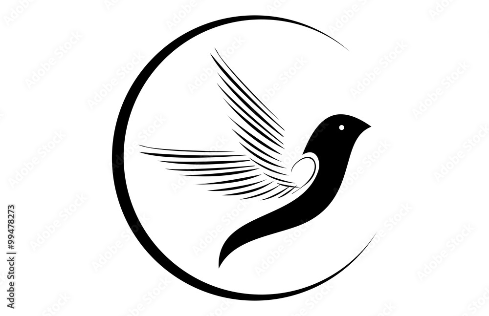 black bird abstract Stock Vector | Adobe Stock