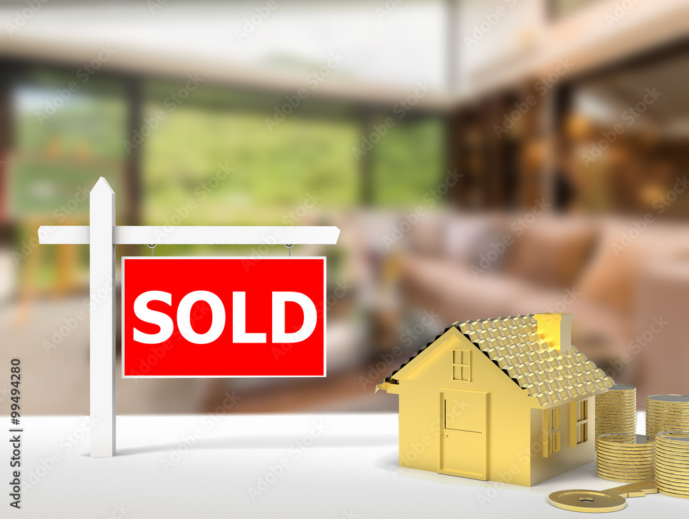 sold house sign Stock Illustration | Adobe Stock