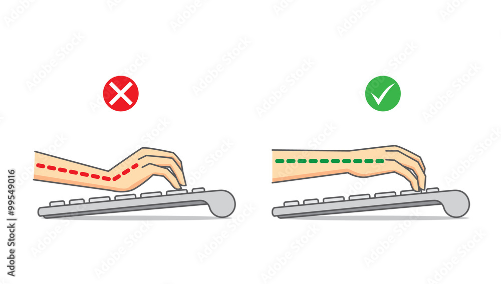 Guide to correct hand position and arm in use keyboard for health care ...