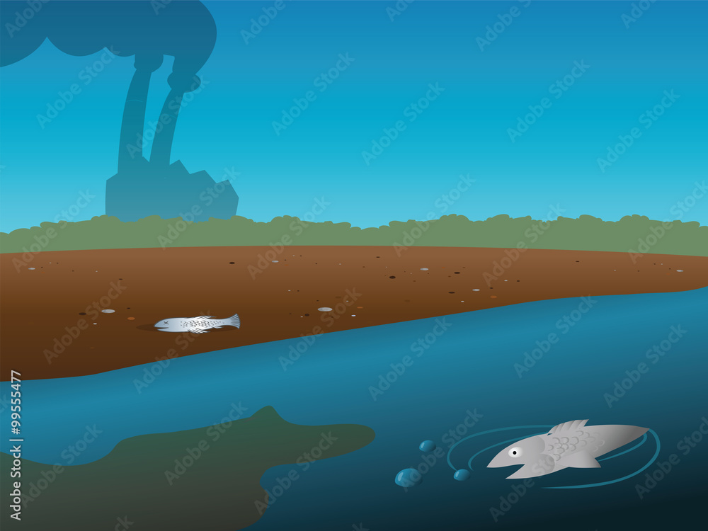 Cartoon Polluted Water