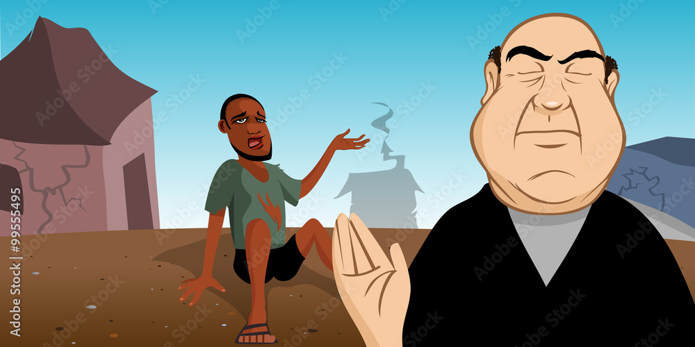 cartoon vector illustration of a poor homeless ignored Stock Vector ...