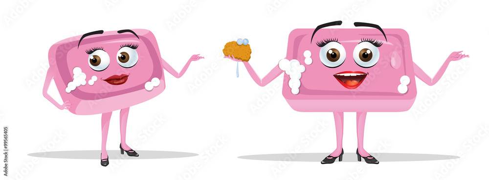 cartoon vector illustration of a soap character Stock Vector | Adobe Stock