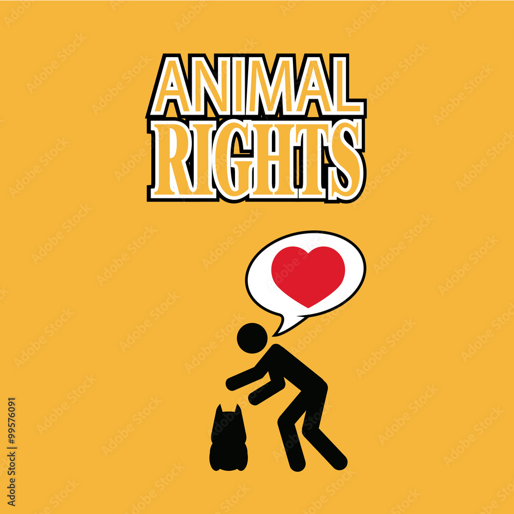 Animal Rigths illustration over orange color background Stock Vector ...